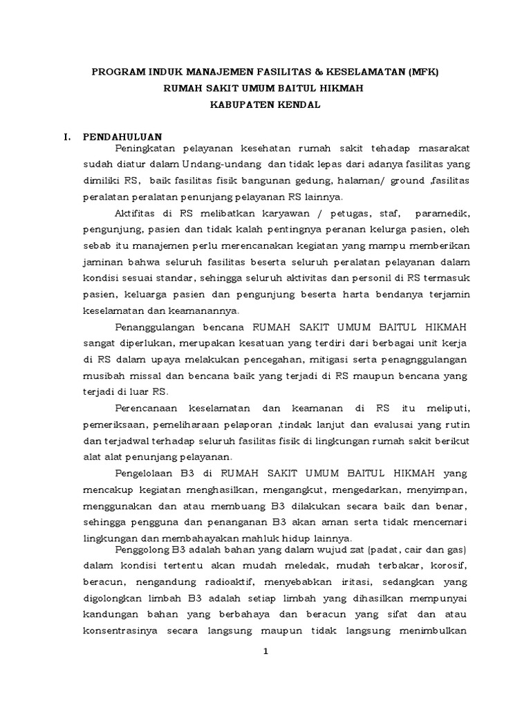 Program Induk MFK | PDF