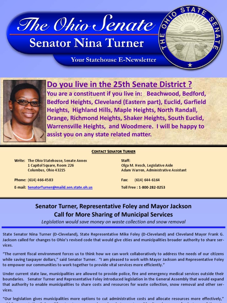Senator Turner - August 2010 E-News | PDF | Law Enforcement Officer ...
