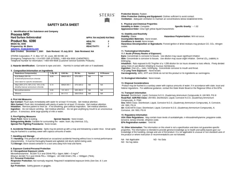 Msds en - Process NPD | PDF | Chemical Substances | Chemistry