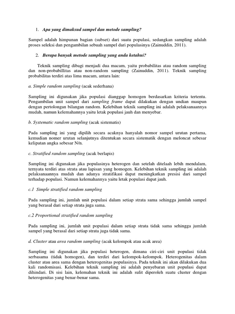 Apa Yang Dimaksud Sampel Dan Metode Sampling | PDF | Sains & Matematika