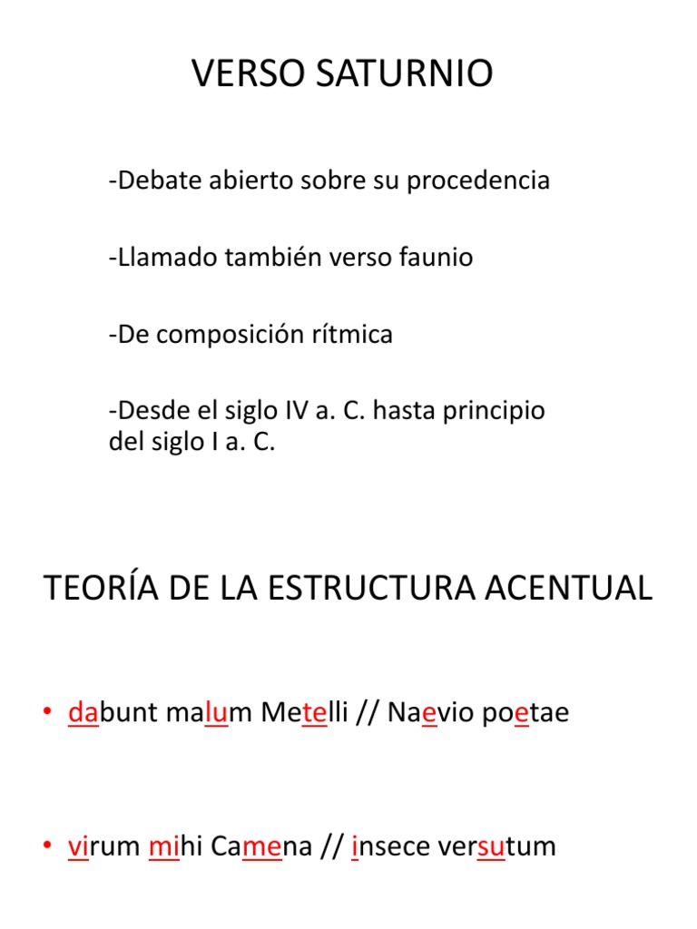 Verso Saturnio | PDF