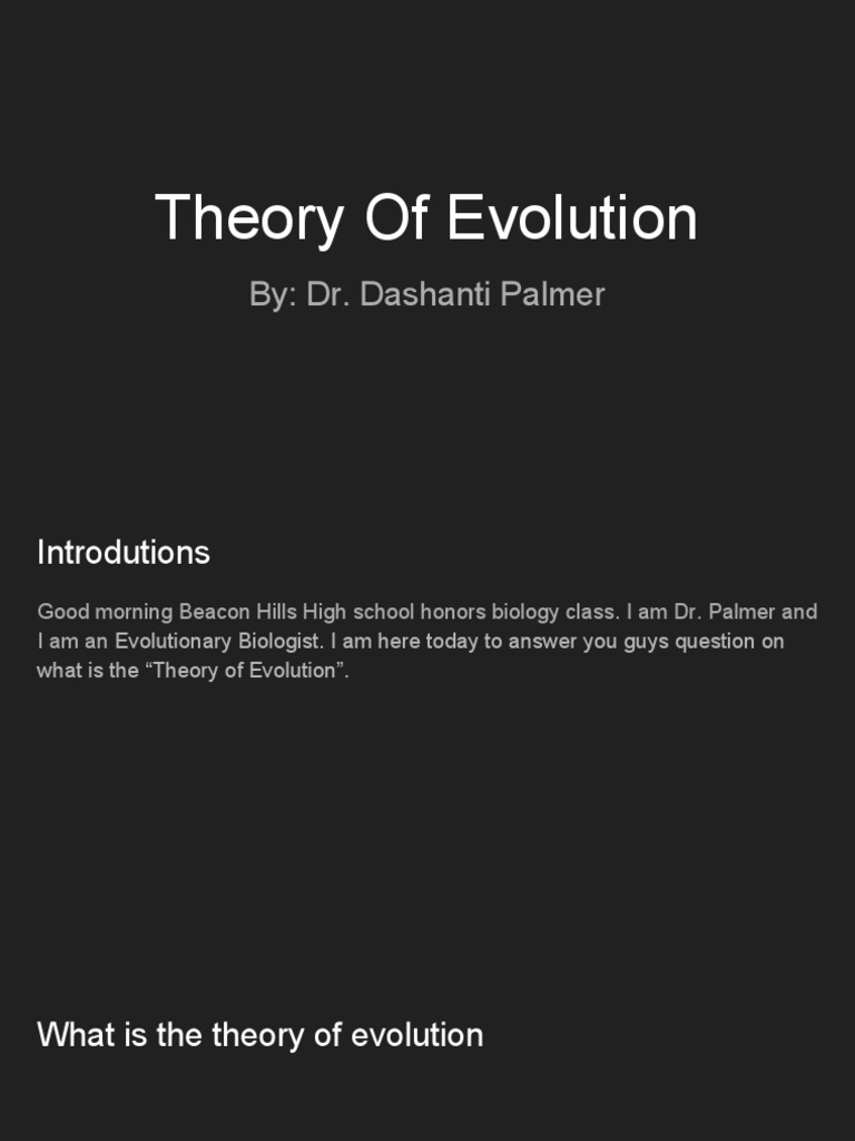 Theory of Evolution | PDF