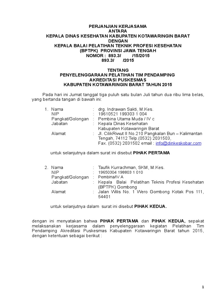 Mou Dinkes Kobar Dan Bapelkes Gombong | PDF