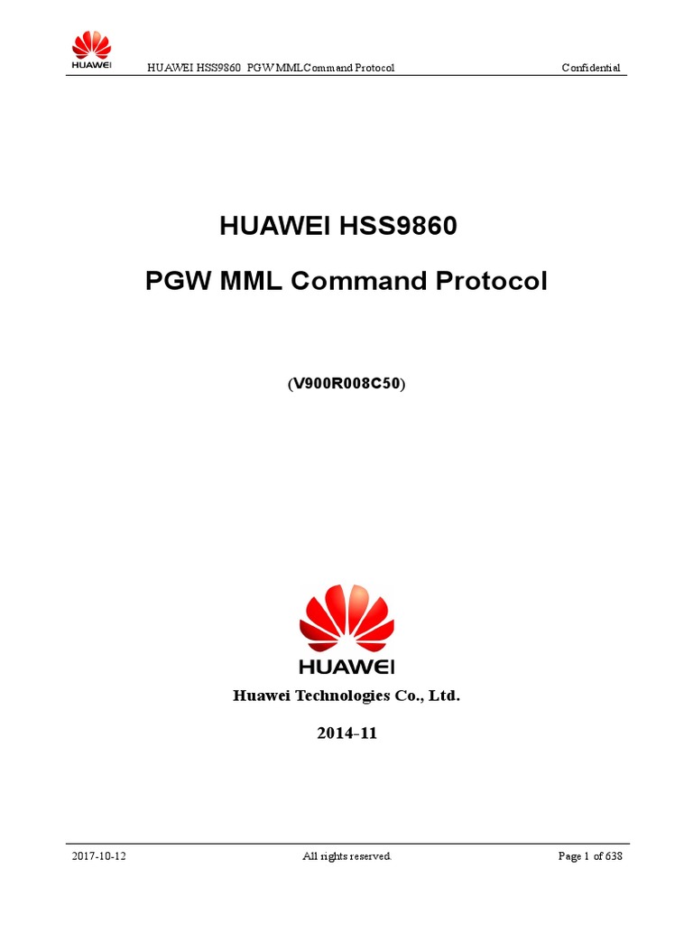 Huawei Hss9860c50 PGW MML Command Protocol | PDF | Port (Computer Networking) | Computer Standards