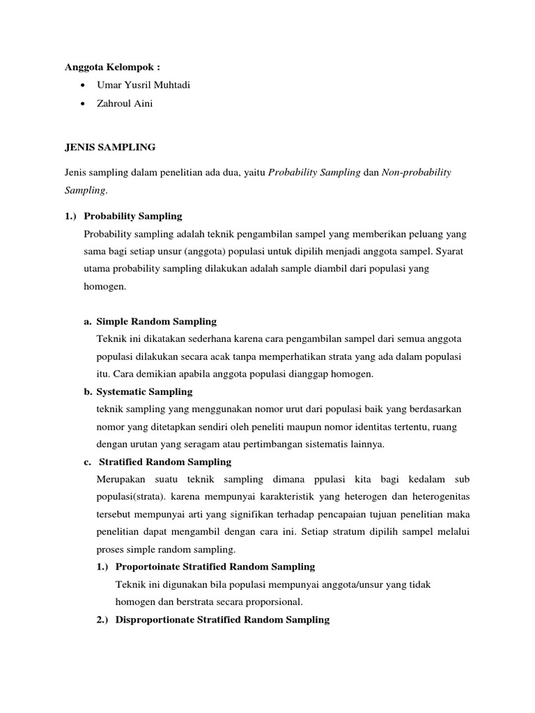 Jenis Sampling | PDF