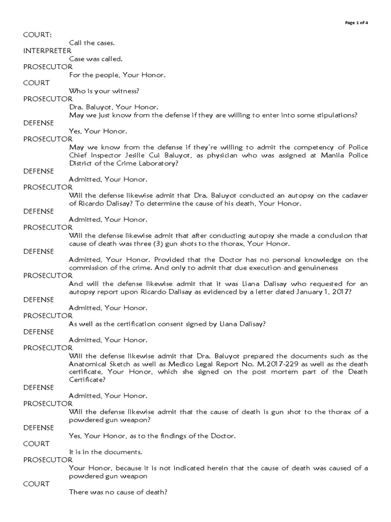 Murder Script (Medico Legal) | PDF | Autopsy | Witness