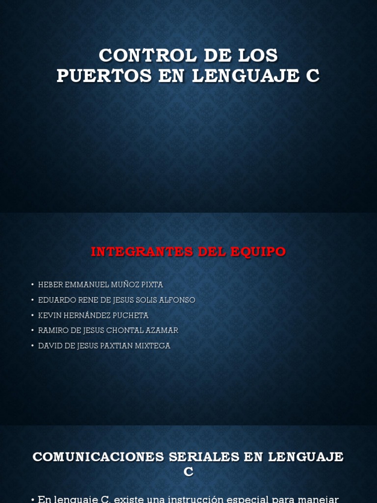 Control de Los Puertos en Lenguaje C | PDF | Poco | C (lenguaje de ...