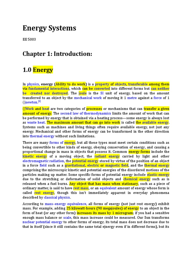 Energy Systems1 | PDF | Energy Development | Coal