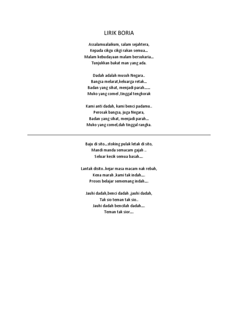 Lirik Boria | PDF