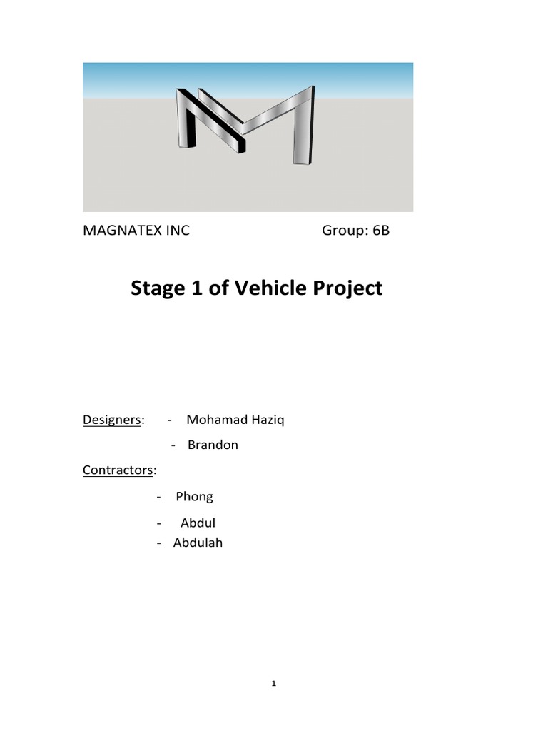 Stage 1 Design Submission | PDF | Vehicles | Wheeled Vehicles