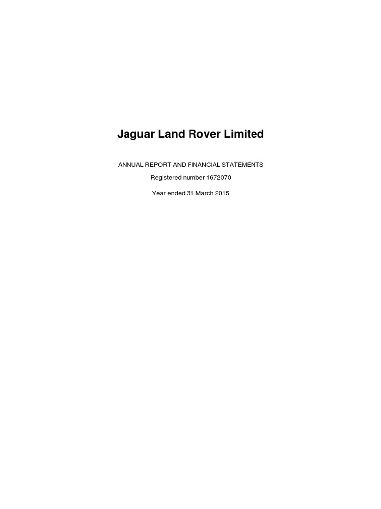 Jaguar Land Rover Limited | PDF | Financial Audit | International ...