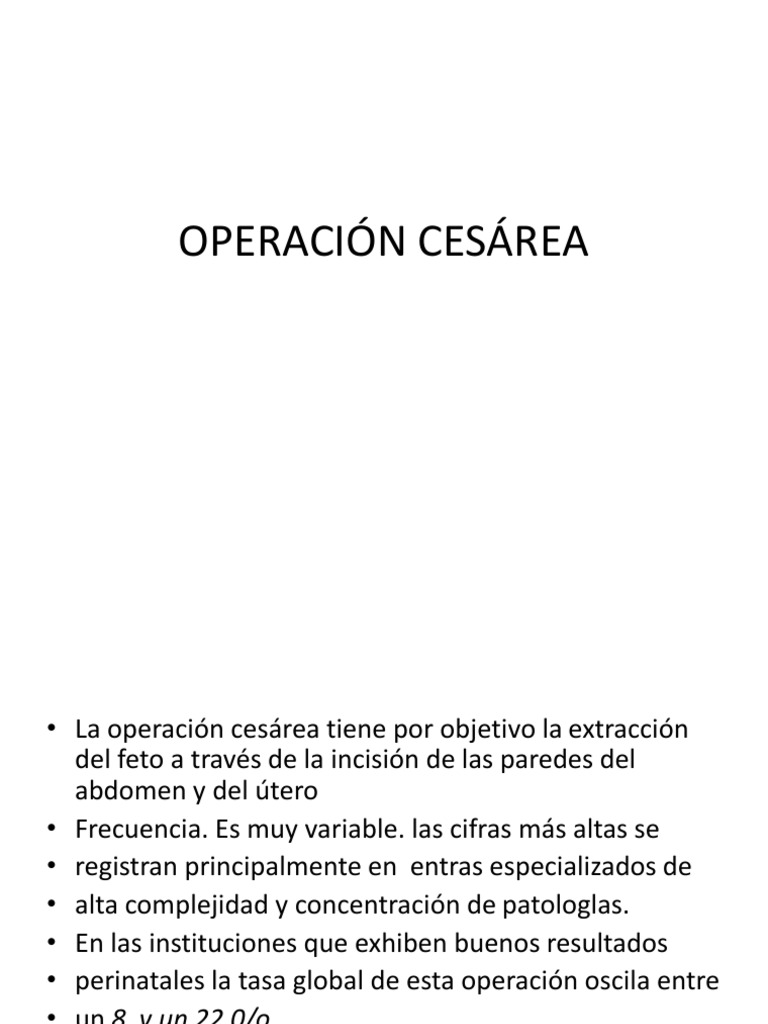 Operación Cesárea | PDF | Seccion de cesárea | Parto