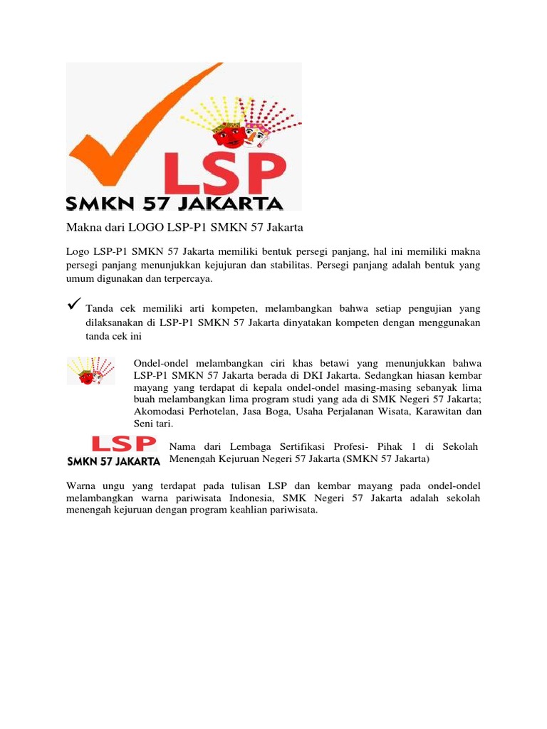 Makna Logo LSP-P1 SMKN 57 Jakarta | PDF