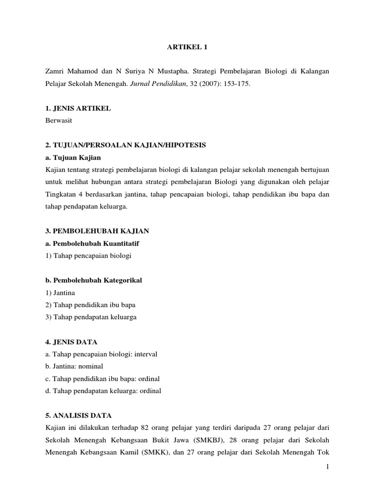 Contoh Ulasan Artikel 3 | PDF