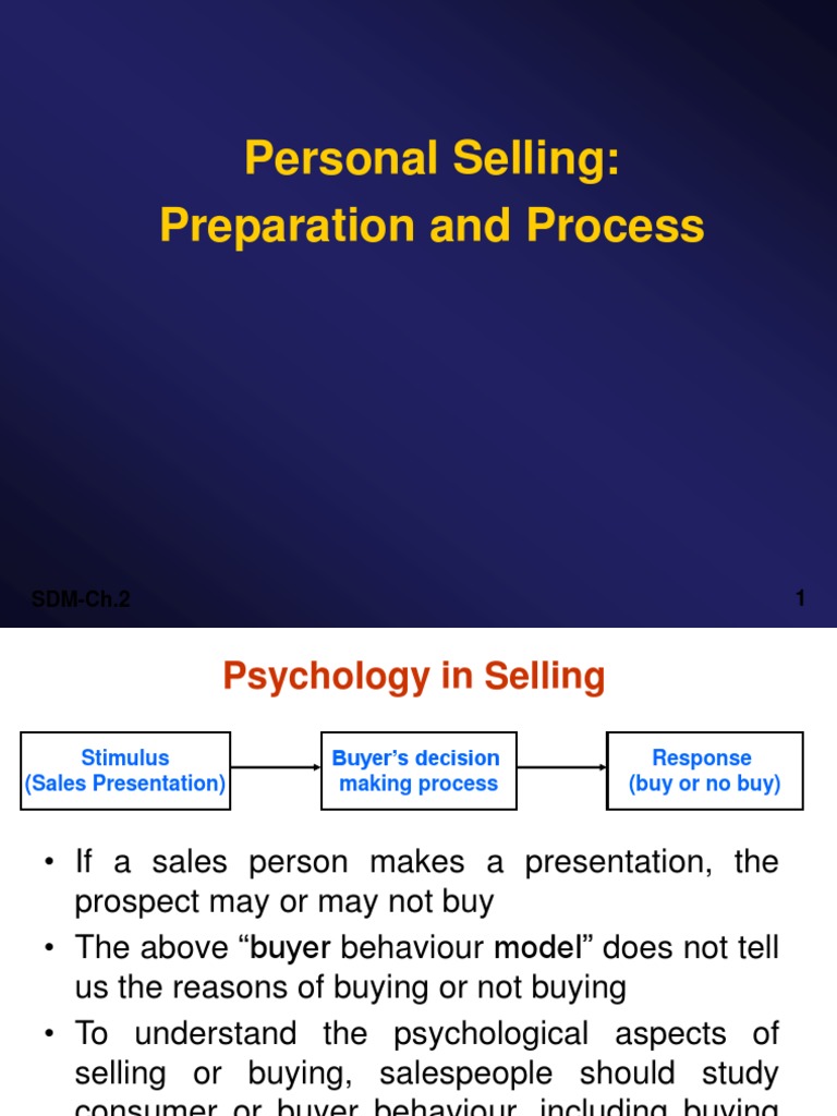 Personal Selling (Preparation and Process) | PDF | Consumer Behaviour ...