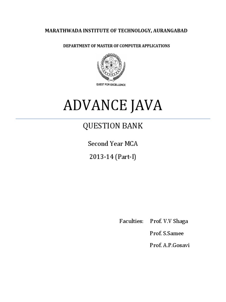Question Bank (Advance Java) | PDF | Java Server Pages | Java Servlet