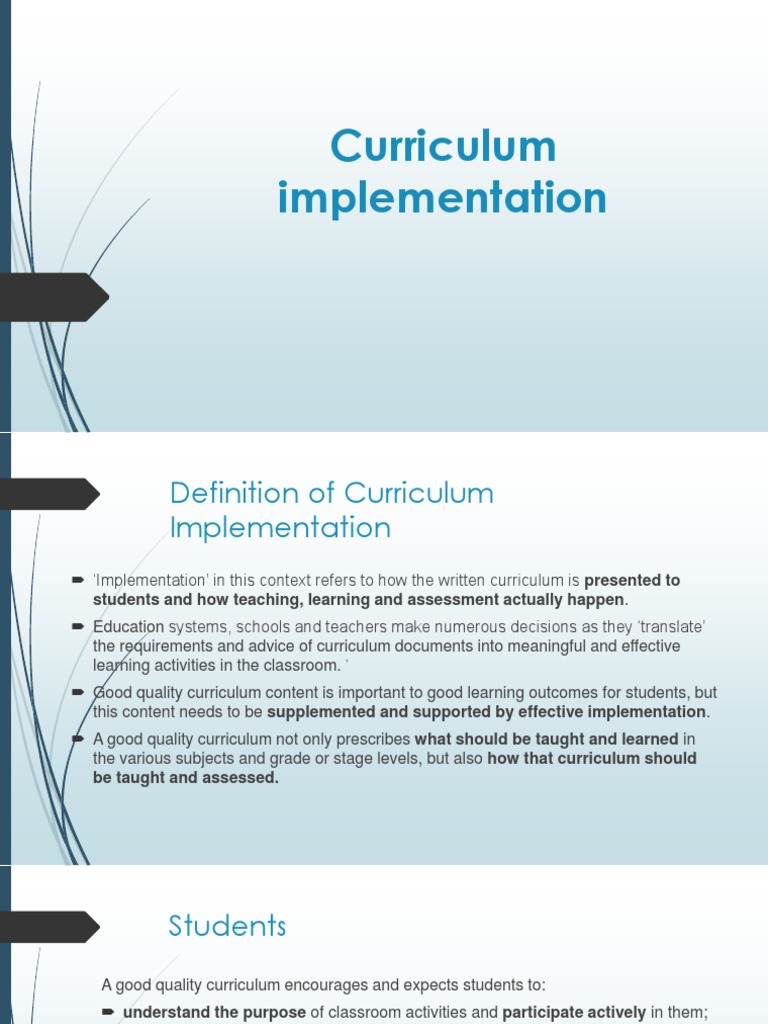 Curriculum Implementation | PDF | Curriculum | Teachers