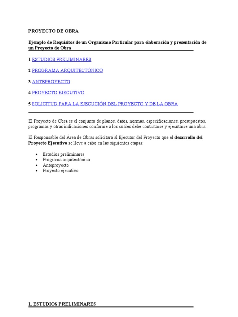 Etapas de Un Proyecto de Obra | PDF | Diseño | Presupuesto