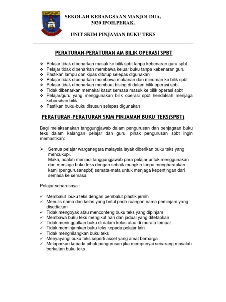 Peraturan Bilik BOSS | PDF