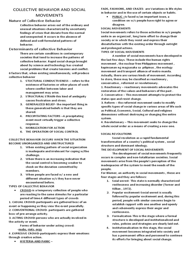Collective Behavior and Social Movements | PDF | Social Movements ...