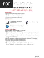 Workshop Safety Rules and Precautions | PDF | Personal Protective ...