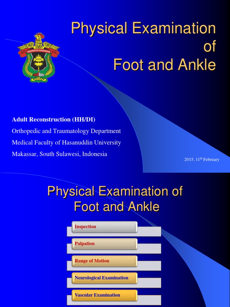 Physical Examination of The Foot and Ankle | PDF