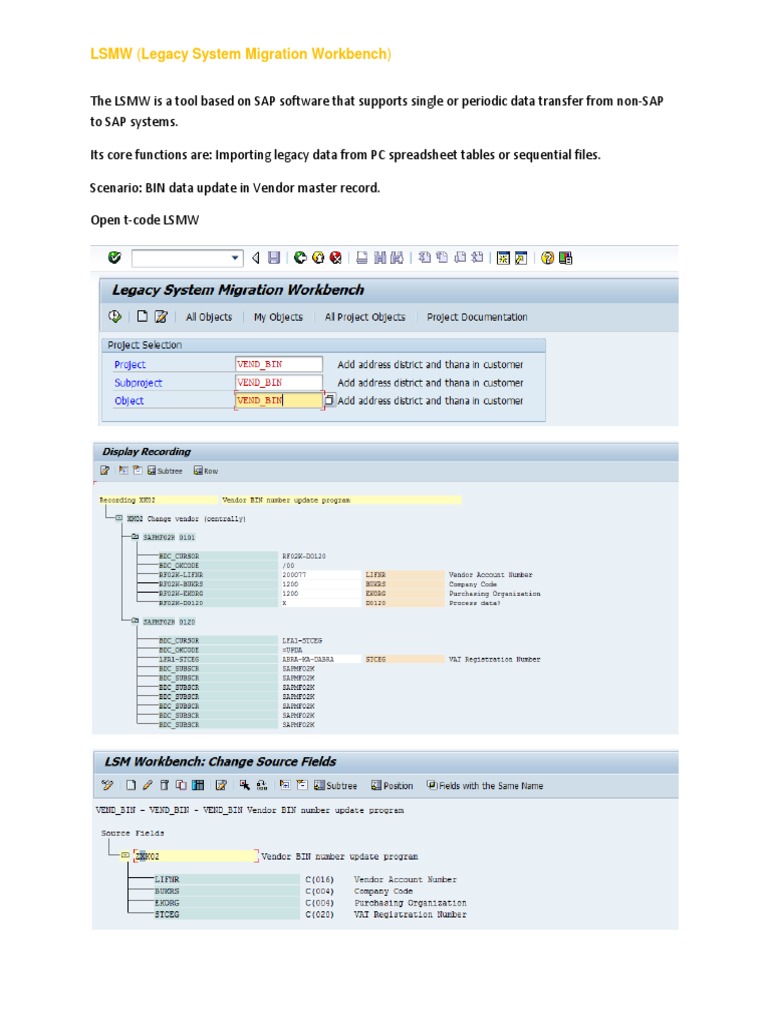 LSMW-step by Step Creation Process. | PDF