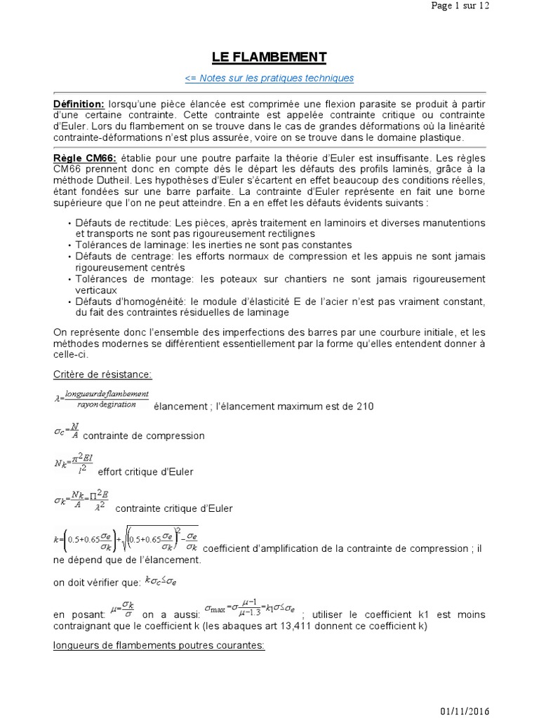 Flambage EC3 | PDF | Flambage | Résistance des matériaux