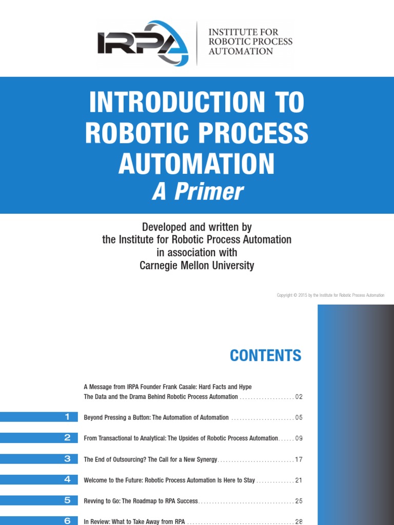 Introduction To Robotic Process Automation - A Primer by Institute For Robotic Process ...