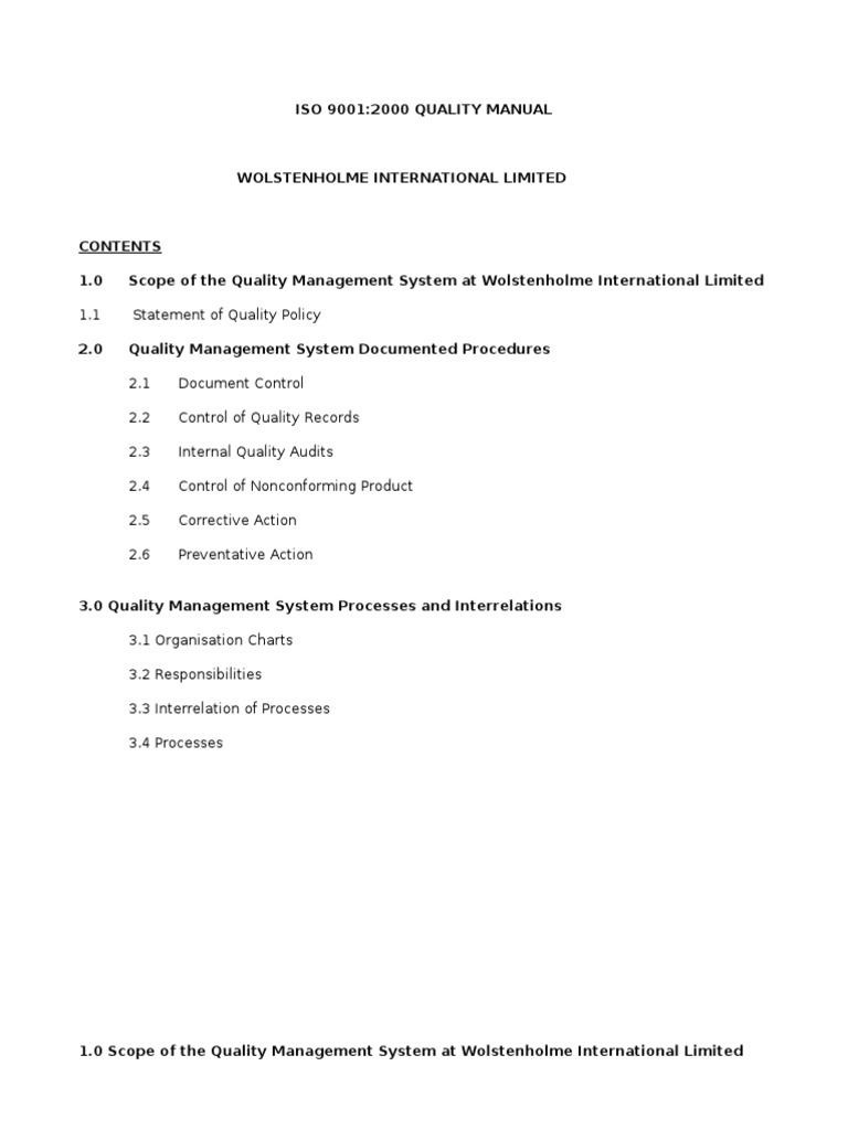 ISO 9001 Quality Manual | Download Free PDF | Quality Management System ...