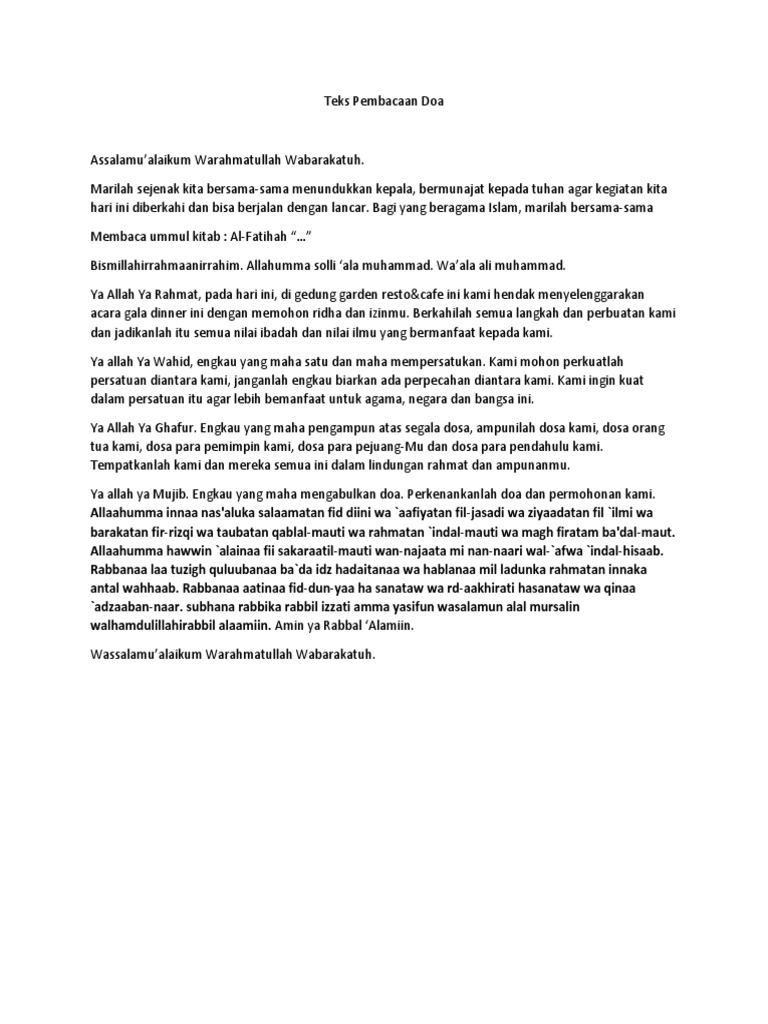 Teks Pembaca Doa | PDF
