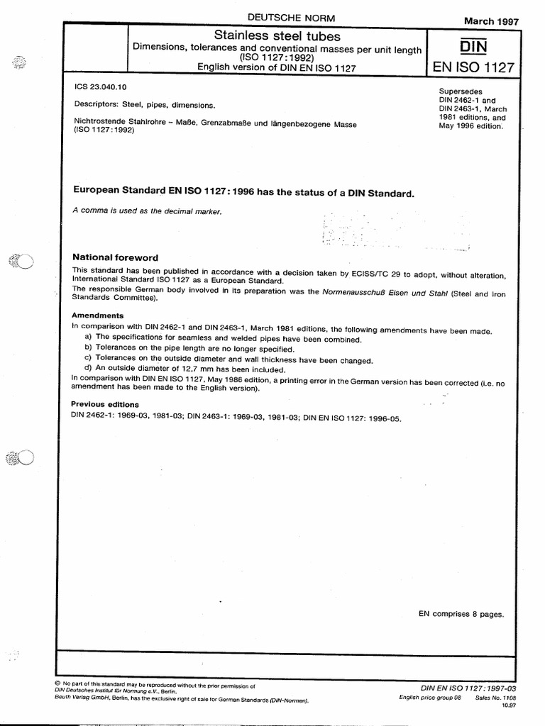 Din en Iso 1127 PDF | PDF