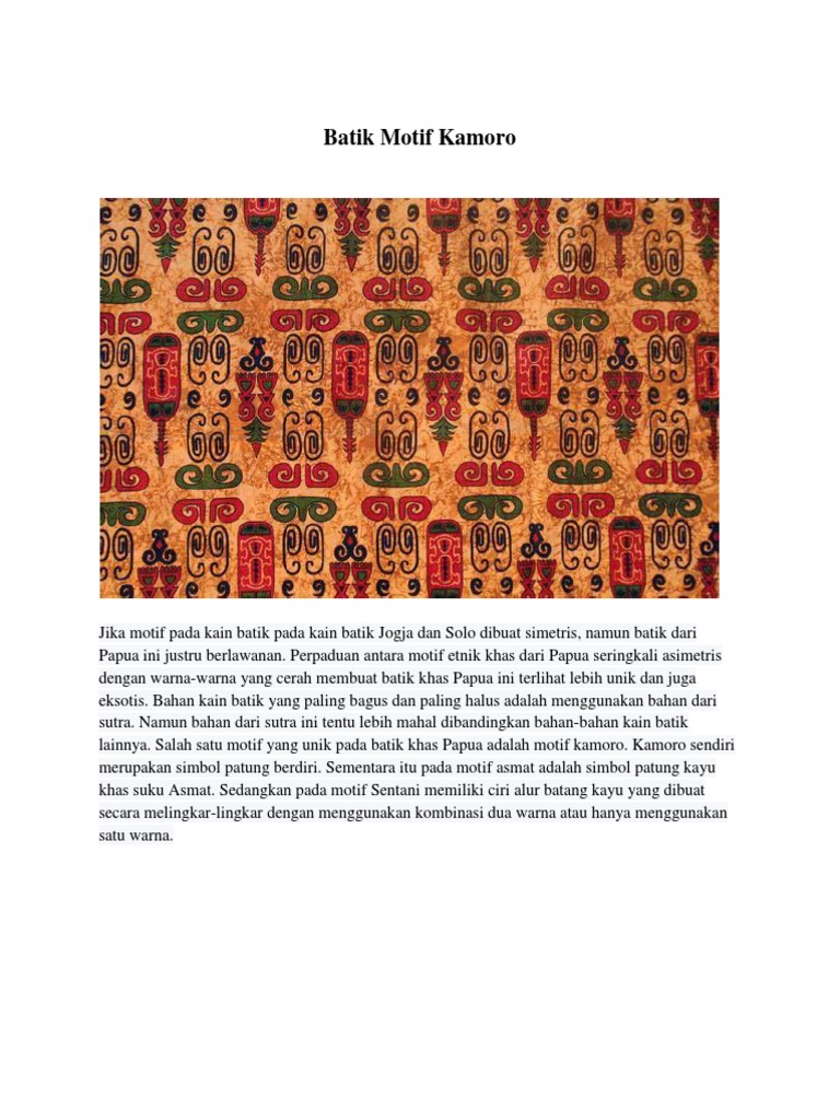Motif Batik Kamoro Papua yang Unik | PDF