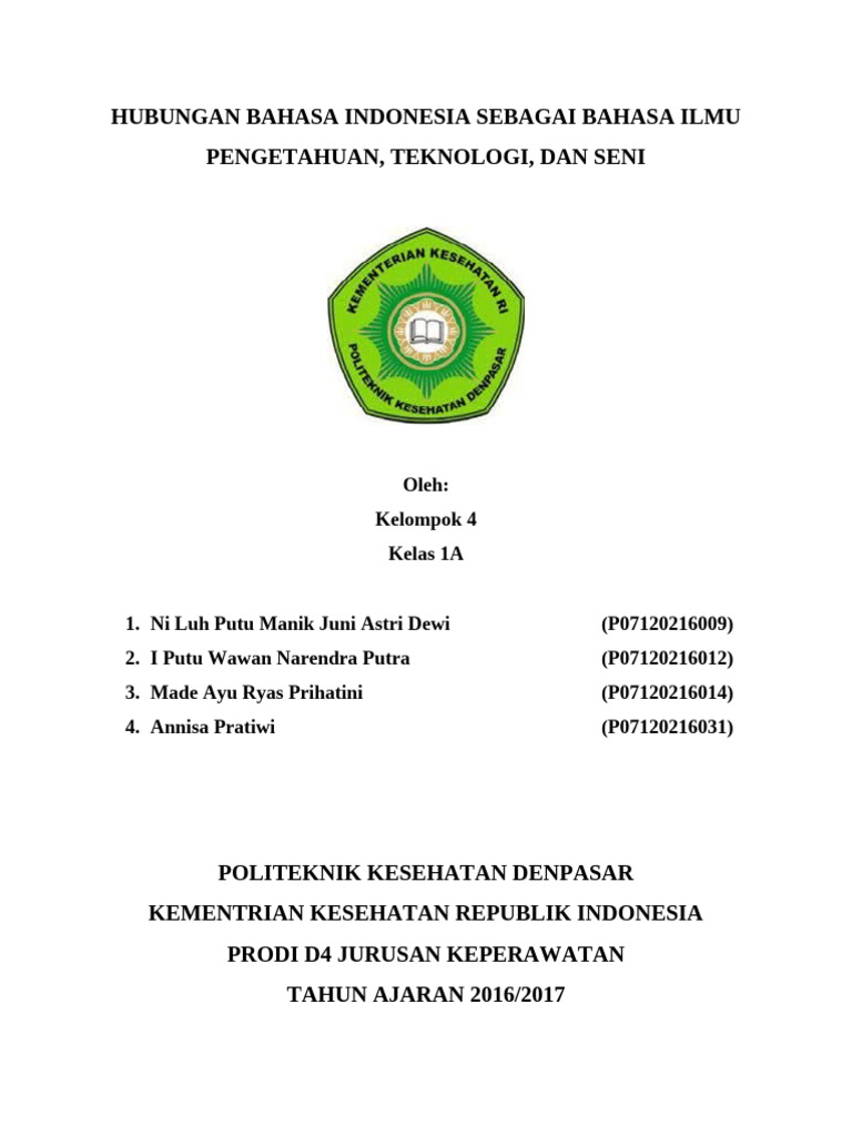 Hubungan Bahasa Indonesia Sebagai Bahasa Ilmu Pengetahuan, Teknologi ...
