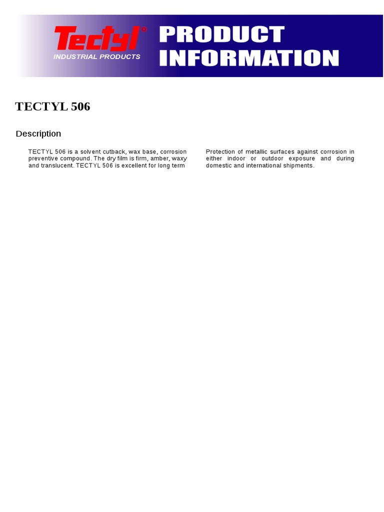 Tectyl 506 PDF | PDF | Corrosion | Paint