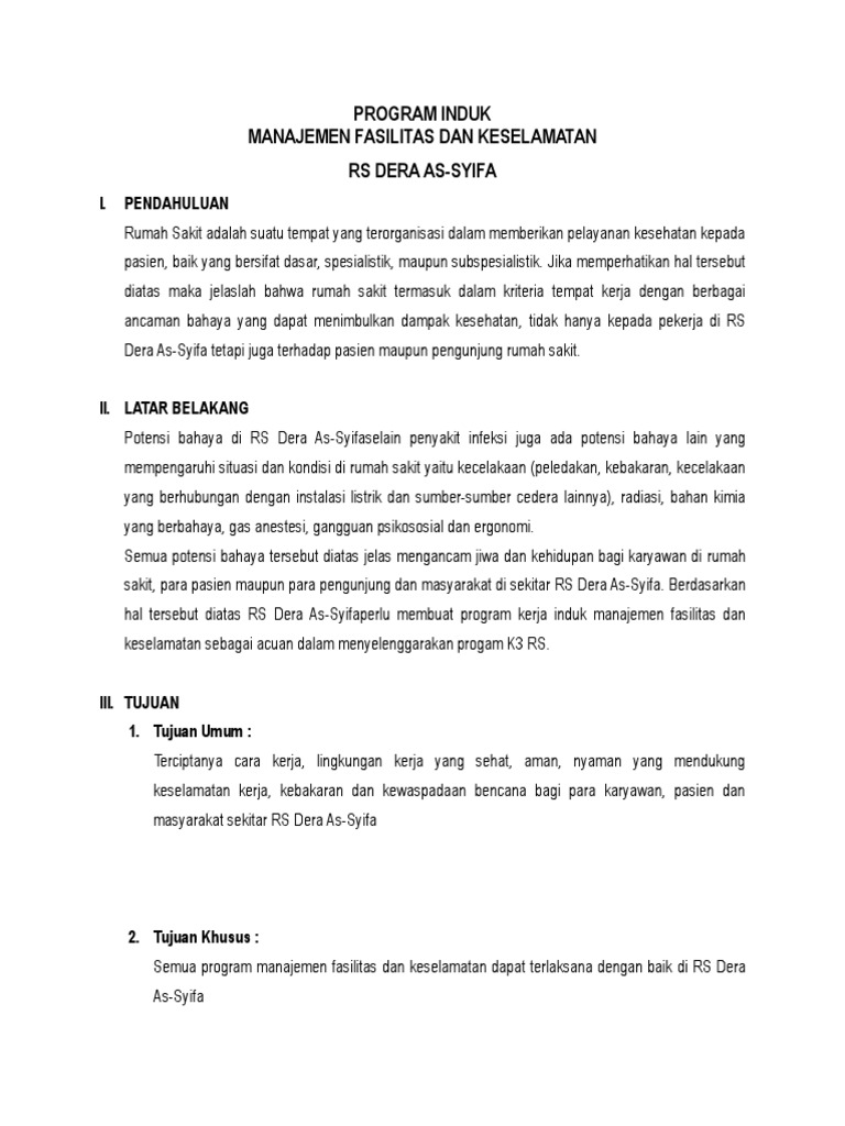 Program Induk MFK | PDF