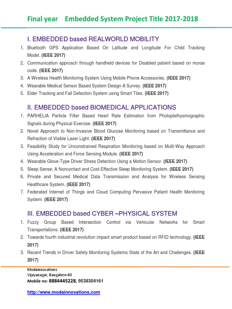 Embedded System Project Ideas 2017-18 | PDF | Image Segmentation ...