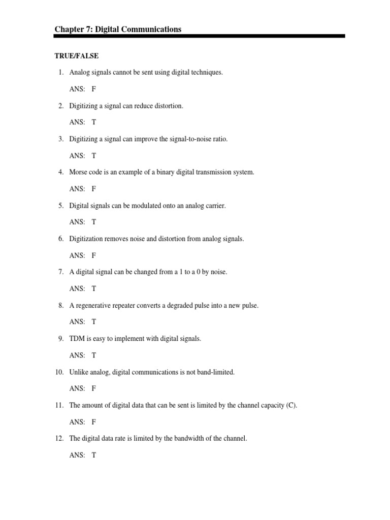 Introduction To Communication Systems CH 7 | PDF | Digital Signal ...