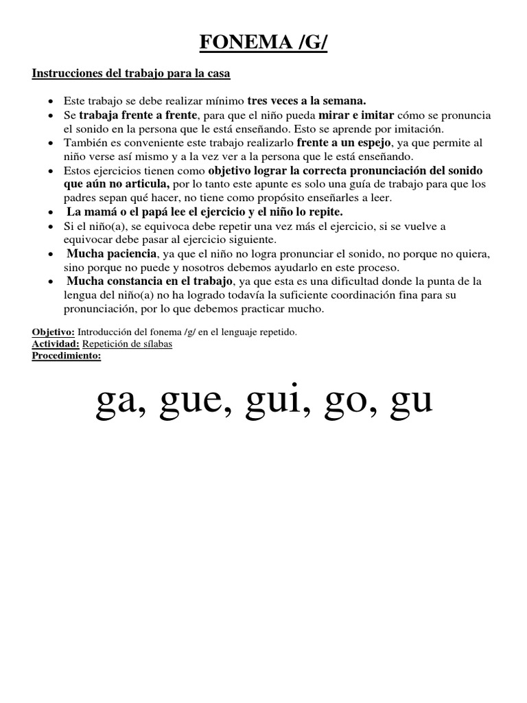 Fonema G | PDF | Los símbolos | Comunicación humana
