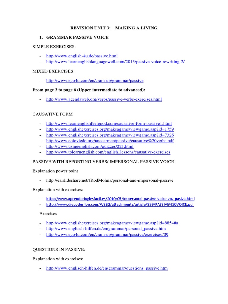 Revision Unit 3 | PDF