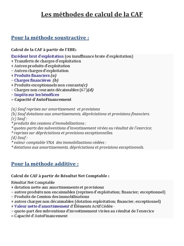Les Méthodes de Calcul de La CAF | PDF