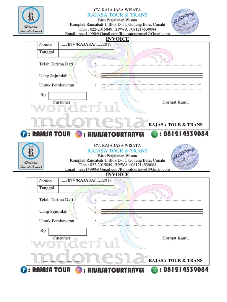 Contoh Invoice Travel | PDF