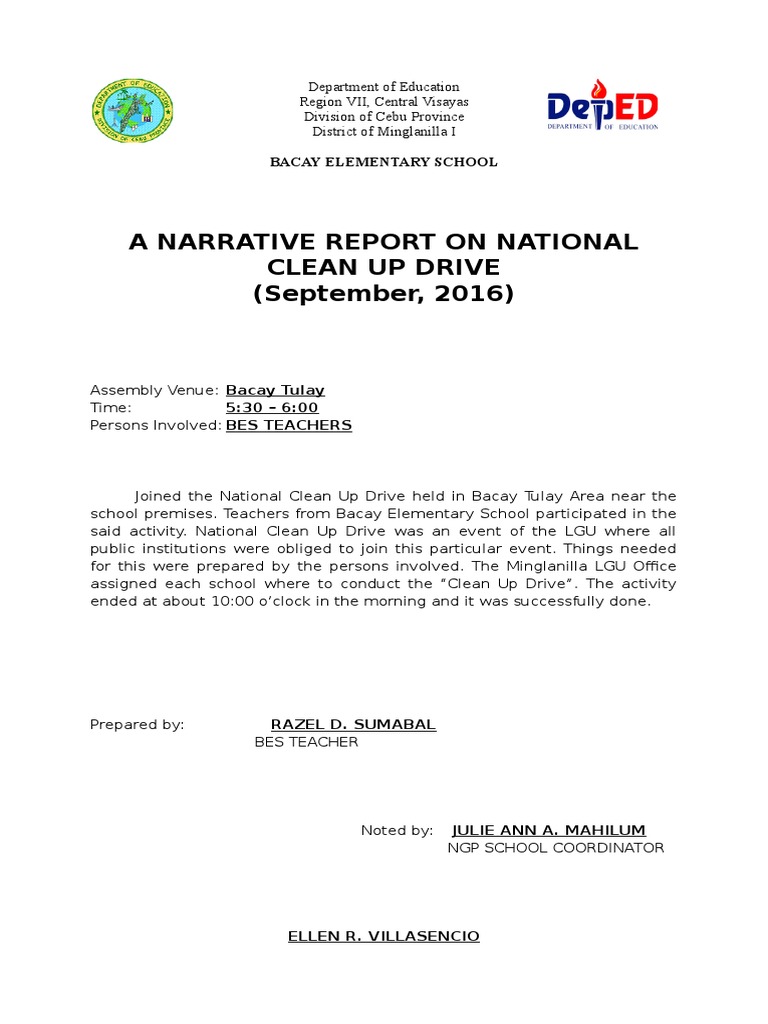 Narrative Report | Teachers | Further Education | Free 30-day Trial ...