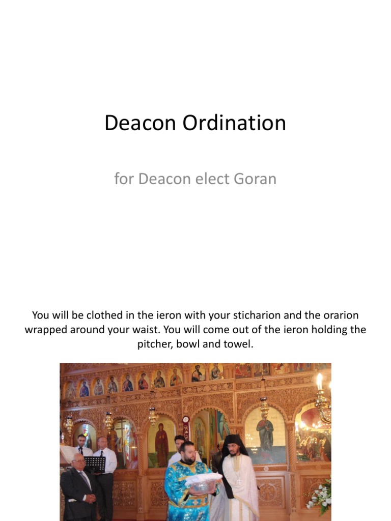 Deacon Ordination Information For Deacon Elect Goran | PDF | Deacon ...