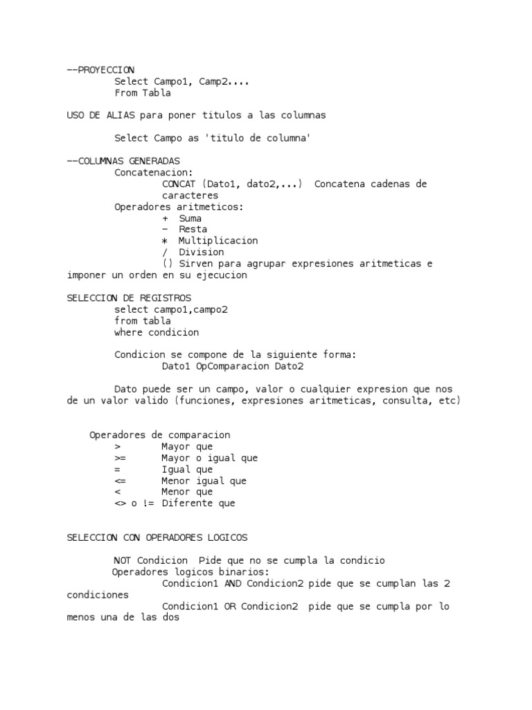 Guia Consultas Mysql | PDF | SQL | Modelado científico