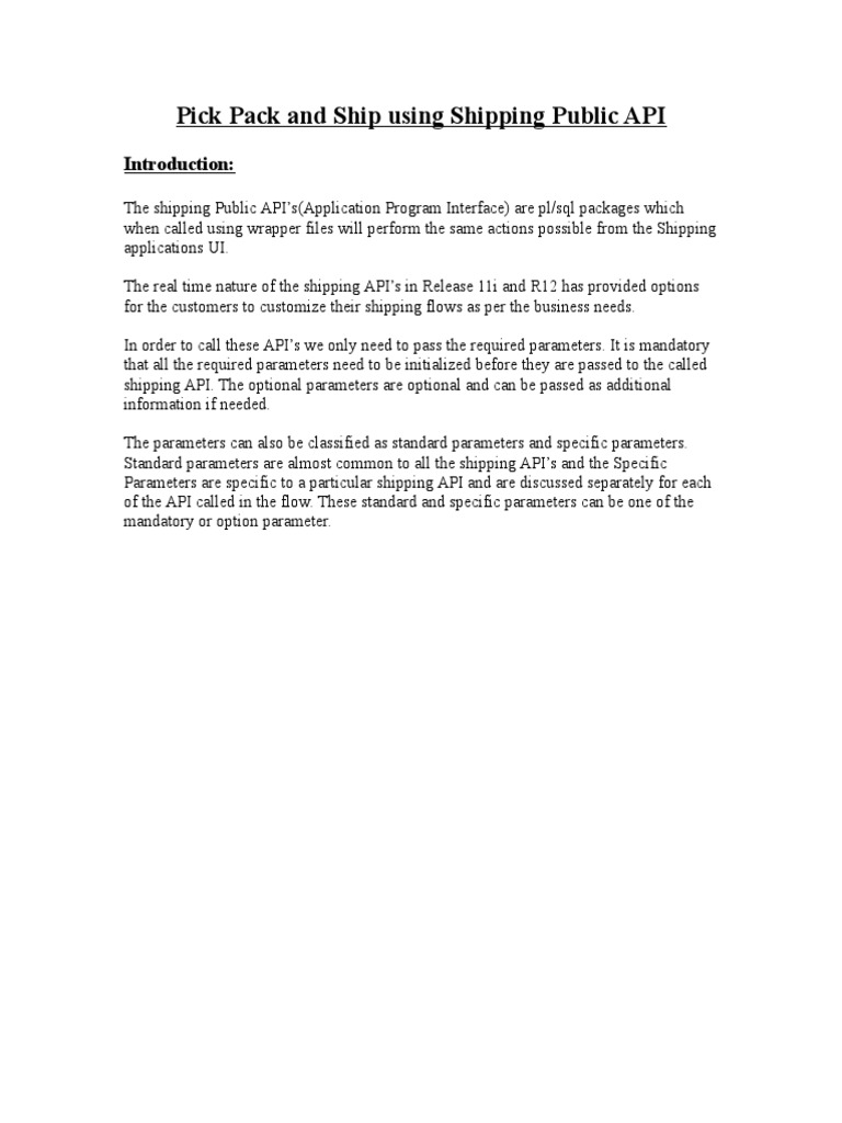 Pick Pack and Ship Using Shipping Application Programming Interface ...