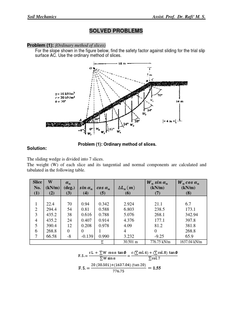 Ch10-Slope Stability Examples | Soil Mechanics | Mechanical Engineering