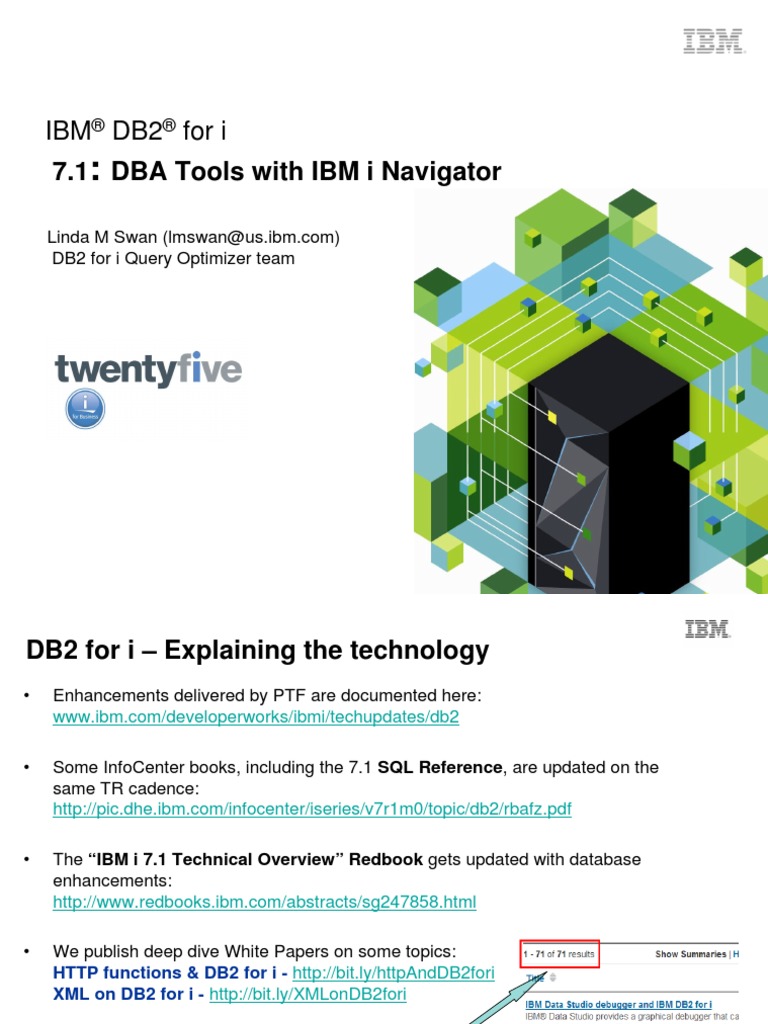 7 1 DBA Tools With IBM I Navigator | PDF | Ibm Db2 | Database Index