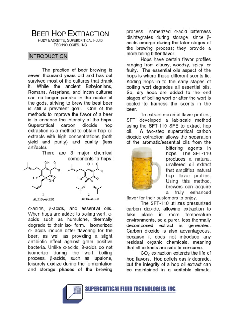 Supercritical CO2 Hop Extraction Process | PDF | Hops | Brewing