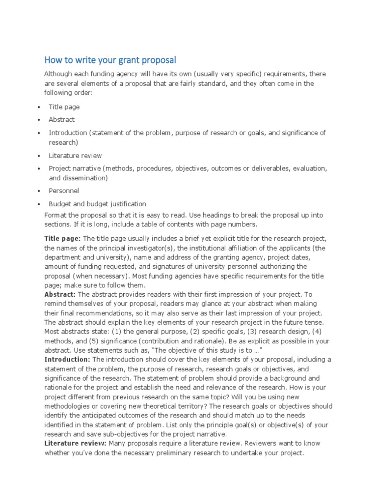 Grant Proposal Template 02 | PDF | Abstract (Summary) | Narrative